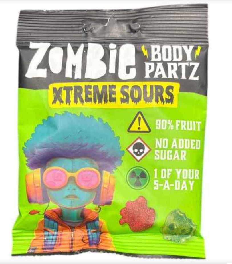 SNACK SHOP MARCASCANDY ZOMBIE XTREME SOURS BODY PARTZ GUMMIES